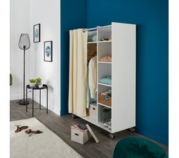 Kit dressing avec rideau L.100 cm MOVE blanc - Kit dressing BUT