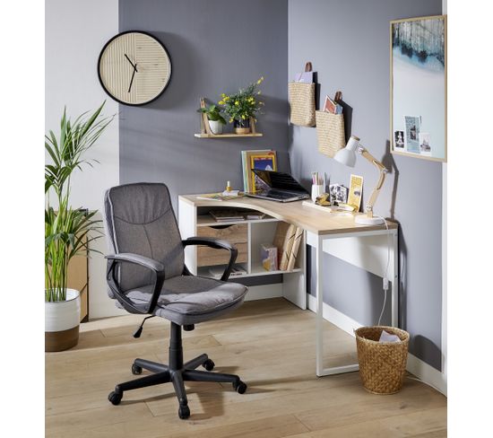 Lampe de bureau PIXIE Blanc/bois - Lampe de bureau BUT
