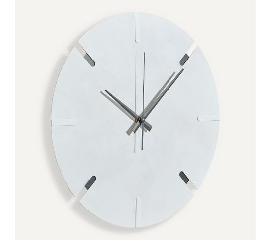Horloge effet marbre Ø 35 cm URIAH Blanc - Horloge - Pendule BUT