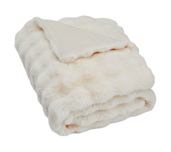 Plaid 130x170 cm SWEET Blanc - Plaid BUT