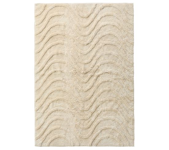 Tapis 160X230 cm VAGUE Naturel - Tapis salon et chambre BUT