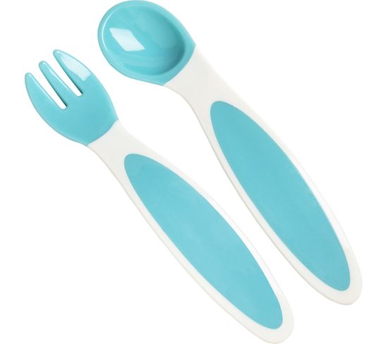 Lot De 2 Couverts Bébé Ergonomiques Bleus 4 Mois - Toute l'offre repas ...