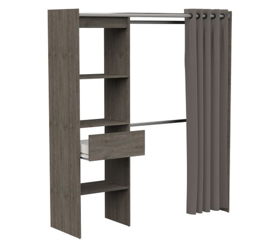 Armoire dressing extensible MOKA imitation chêne foncé - Kit dressing BUT