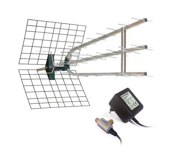 Antenne D'extérieur Trinappe Amplifiée 45 Db - 694 Mhz - Antennes TV BUT