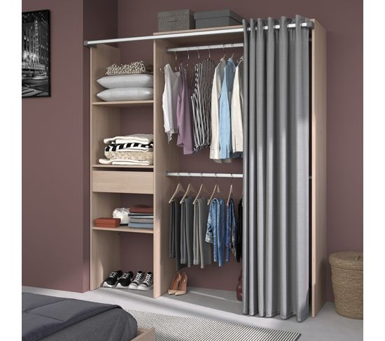 Kit dressing extensible 1T BORGO imitation chêne - Kit dressing BUT