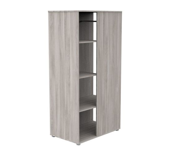 Meuble De Rangement Avec Étagères Et Penderie En Décor Bois - Armoire BUT