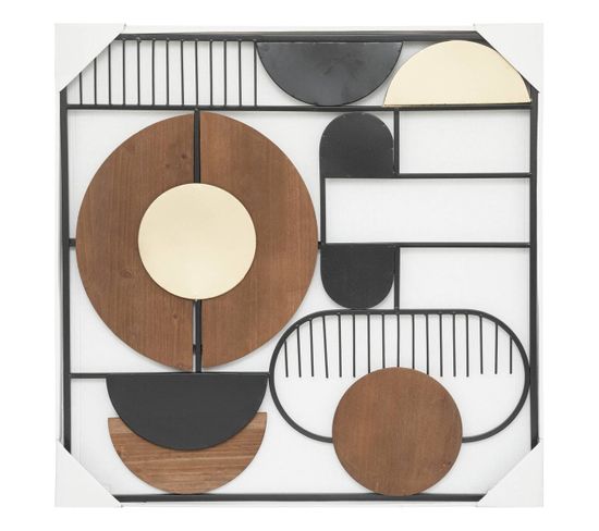 Déco Murale Cerles Et Demi-cercles En Métal Et Bois 70 X 70 Cm - Toute ...