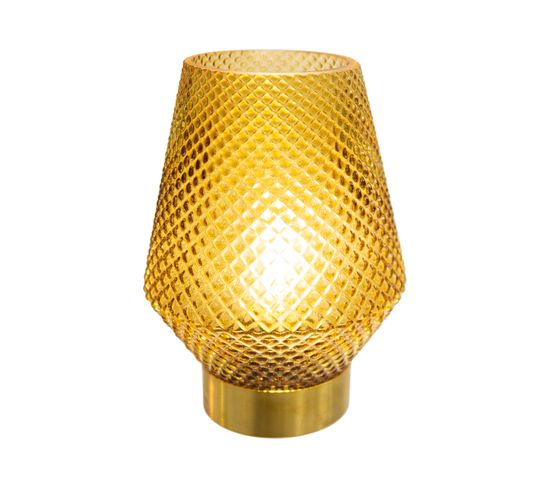 Lampe LED verre H. 17 cm VERRE Vert, rose, doré - Guirlande - Objet ...