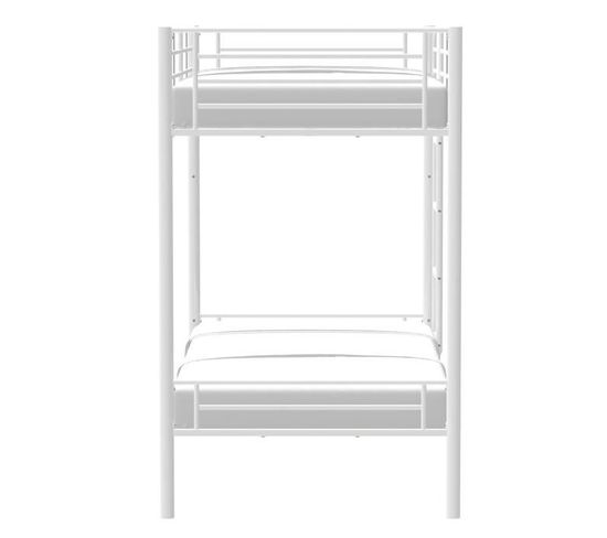 Lits Superposés Séparables En Métal - Blanc - Sommiers Inclus - 2 X 90 ...