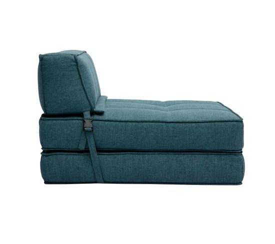 Chauffeuse 1 Place Convertible En Tissu Bleu Canard Katy - Chauffeuse BUT