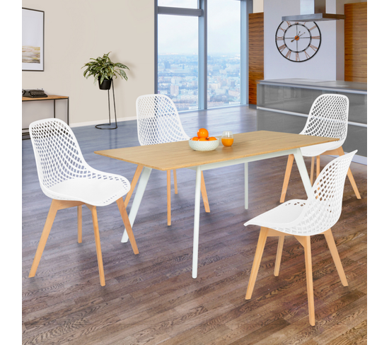 Lot De 4 Chaises Mandy Blanches Pour Salle à Manger - Chaise BUT