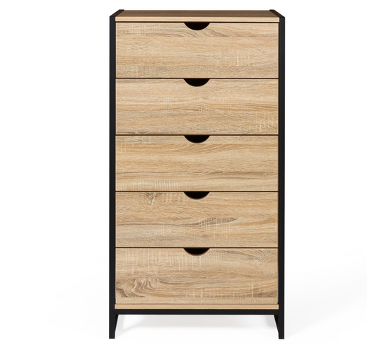 Chiffonnier 5 Tiroirs Detroit 60 Cm Commode Semainier Design Industriel ...