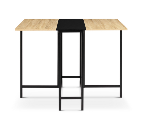 Table Console Pliable Edi 2-4 Personnes Façon Hêtre Et Noir Design ...