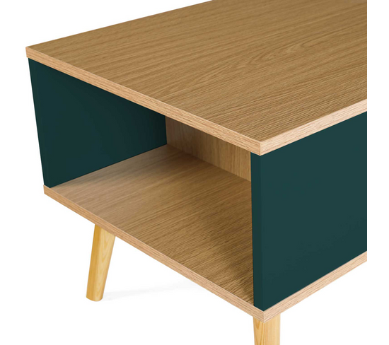 Table Basse Scandinave Alize Bois, Vert Clair Et Vert Foncé - Table ...