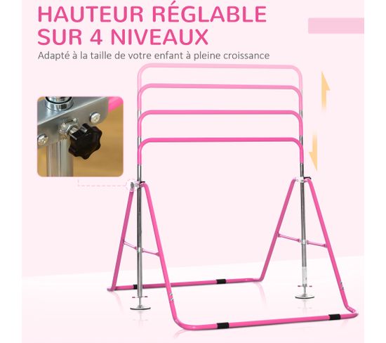 Barre Fixe De Gymnastique Enfant Pliable Hauteur Réglable Acier ...