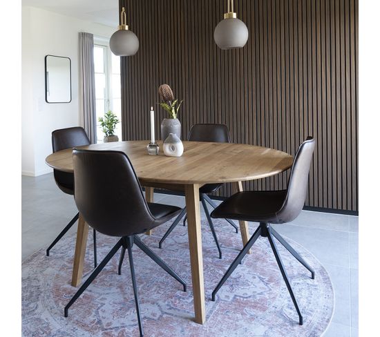 Table De Repas 4 à 6 Personnes En Chêne Clair Avec Rallonge "papillon ...