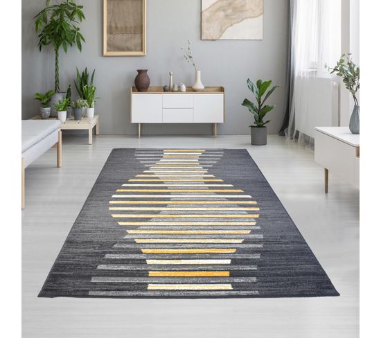 Tapis Salon 200x290 Lahel Gris Clair, Jaune, Gris Foncé - Tapis salon ...