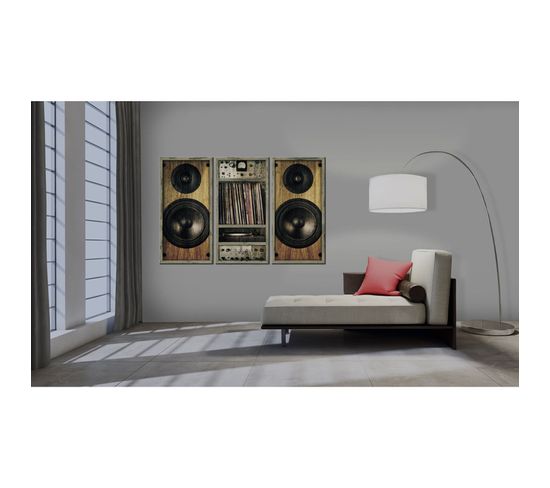 Tableau Musique Du Passé 120 X 80 Cm Bois Foncé - Tableau - Toile BUT