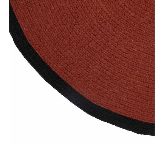 Tapis Rond En Coton "bord" 120cm Terracotta Et Noir - Tapis salon et ...