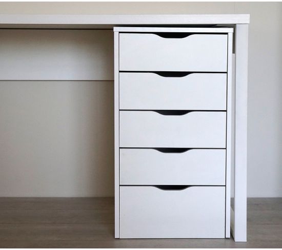 Commode Meuble De Rangement Coloris Blanc - H. 71 X L. 40 X P. 43 Cm ...