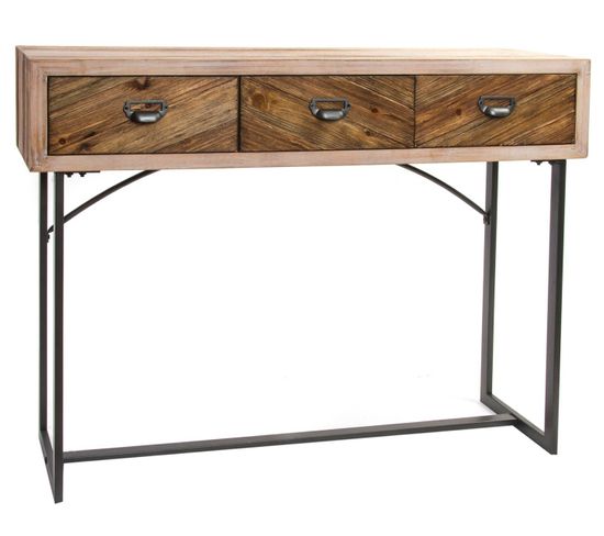 Console / Table Console En Métal Coloris Naturel - Longueur 110 X ...