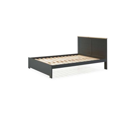 Lit Complet 160x200 Gris Anthracite/bois - Druki - Lit BUT Lit Complet 160x200 Gris Anthracite/bois - Druki - Lit BUT