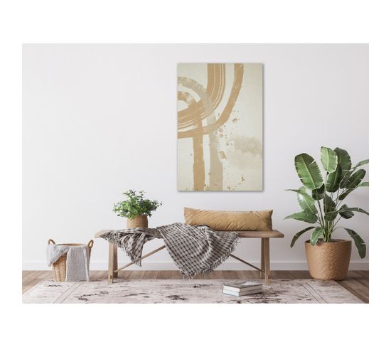 Tableau Beige Minimalism Vertical 80 X 120 Cm Beige - Tableau - Toile BUT