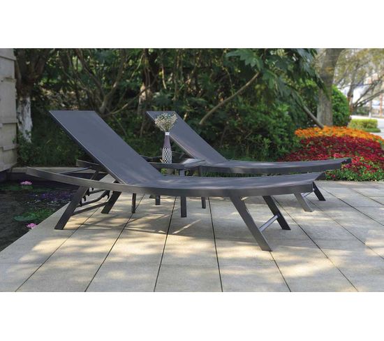 Ario - Ensemble Transat De Jardin Et Table Basse - Gris Anthracite ...