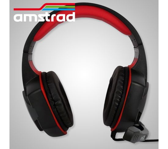 Casque Pro Gamer Basic Ams H555 Rouge LED - 40mm Power Bass Avec Micro ...