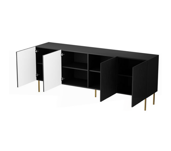 Buffet Bas Design Noir Mat 190 Cm Mokt - Buffet BUT