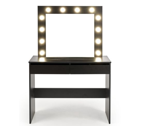 Coiffeuse Noire Avec Tiroirs Et Éclairage LED Stars - Coiffeuse BUT