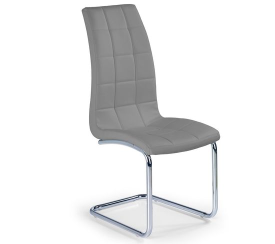 Chaise Design En Éco-cuir Gris Avec Piètement Chromé Carrie - BUT