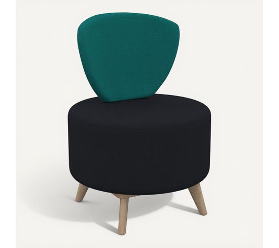 Chauffeuse design PETAL BUT PRO Bleu Tonga/Noir - Chaise - Fauteuil ...
