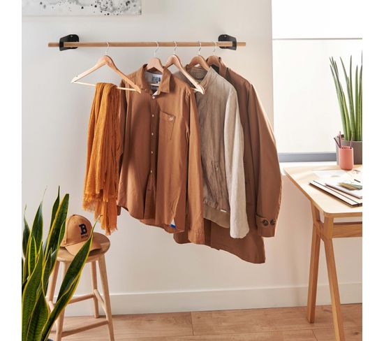 Penderie Murale Bois Et Métal L100 Cm Noir Yuri - Accessoire dressing BUT