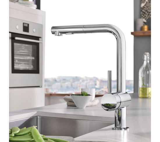 Grohe Mitigeur Cuisine Minta 2 Jets Bec Haut Chrome Douchette ...