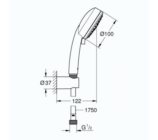 Grohe Ensemble De Douche 3 Jets Avec Support Mural Vitalio Comfort 100 ...