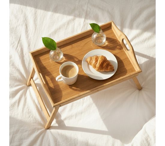Tablette De Lit Pliable Plateau Bambou - Plateau BUT