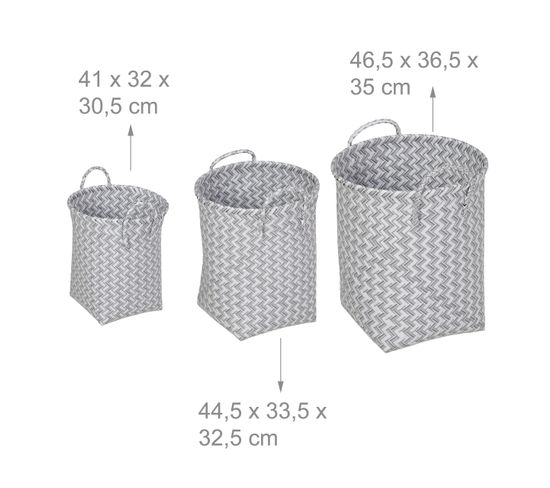 Panier À Lessive Tressé En Jeu De 3 - Panier à linge BUT