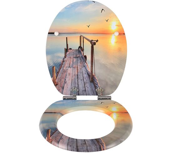 Couvercle Wc En Bois Mdf.soft Close Avec Frein De Chute.le Coucher Du ...
