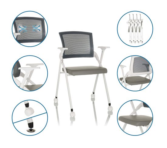 Chaise Pliante Priority Ii W Pu Gris - Chaise BUT