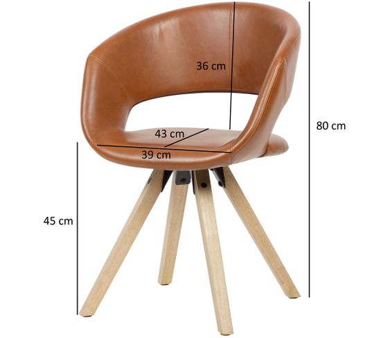 Chaise De Salle À Manger Simili Cuir 110kg Chaise De Cuisine Avec ...