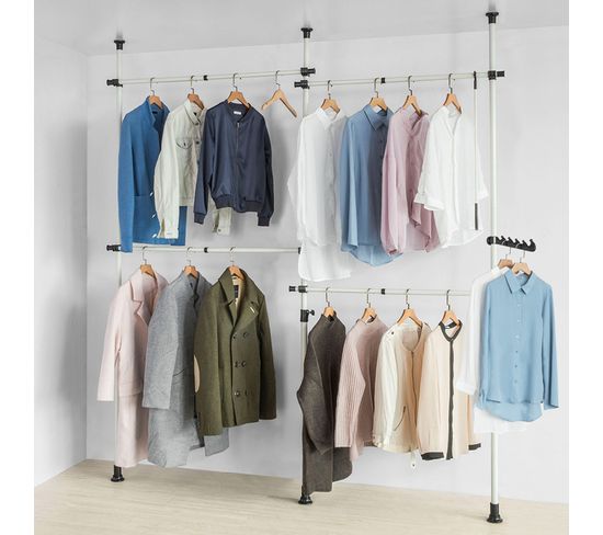 Tringle Télescopique Garde-robe Penderie Télescopique 4 Barres, Kls03 ...