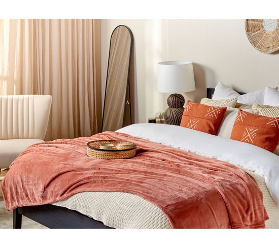 Couvre-lit Rouge 200 X 220 Cm Bayburt - Plaid BUT