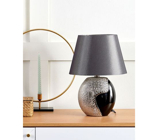 Lampe De Chevet Moderne Noire Et Argentée Argun - Lampe à poser BUT