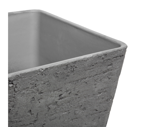 Cache-pot Gris 39 X 39 X 43 Cm Delos - Pot de fleurs - Bac - Jardinière BUT