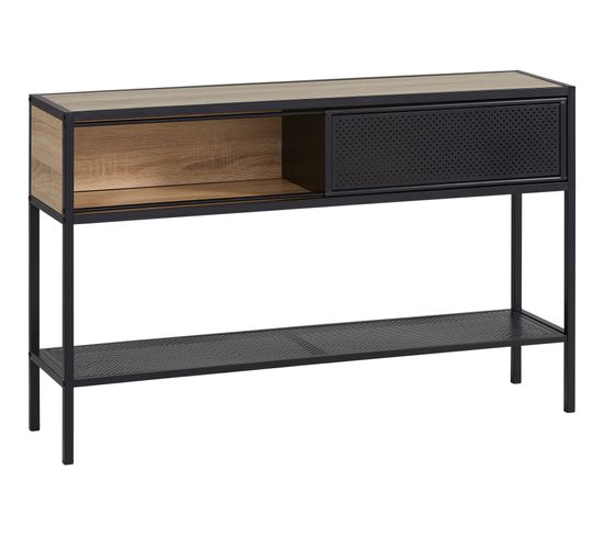 Console OSKAR Imitation chêne sonoma/ noir - Table console BUT