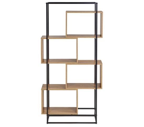 Bibliothèque SOFIA noir et imitation chêne - Bibliothèque et étagère BUT