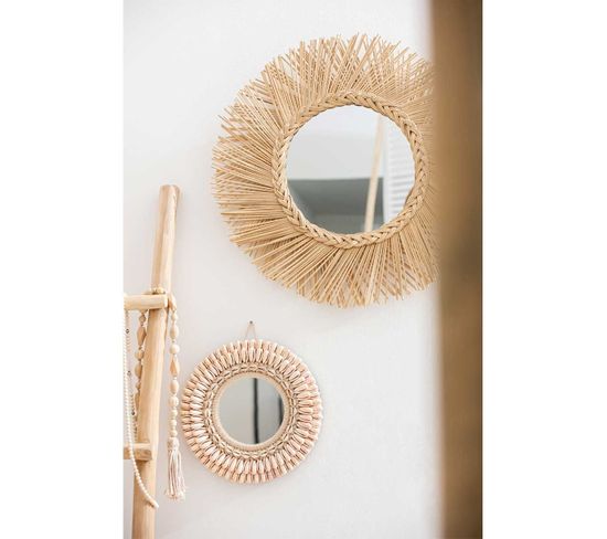 Miroir Mural En Rotin "tressé" 60cm Naturel - Miroir BUT