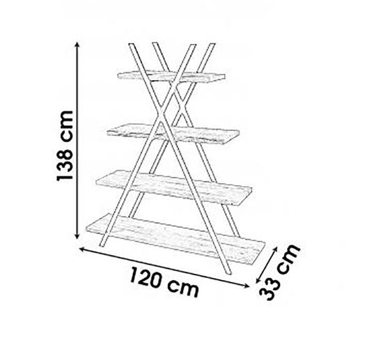 Etagère Pyramide Industrielle Dock - L. 120 X H. 138 Cm - Noir ...