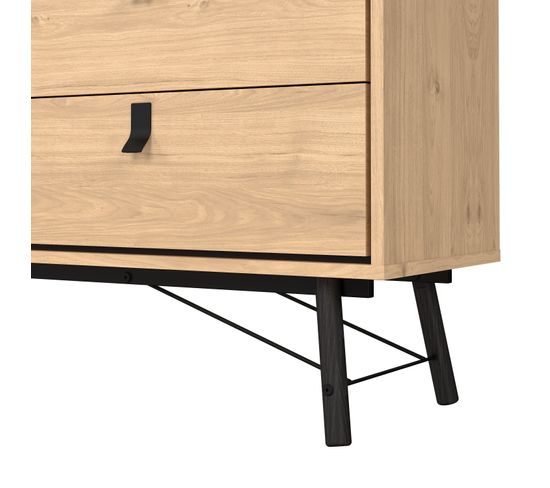 Commode 2x3 tiroirs BORGEN imitation chêne L.150 cm - Commode ...